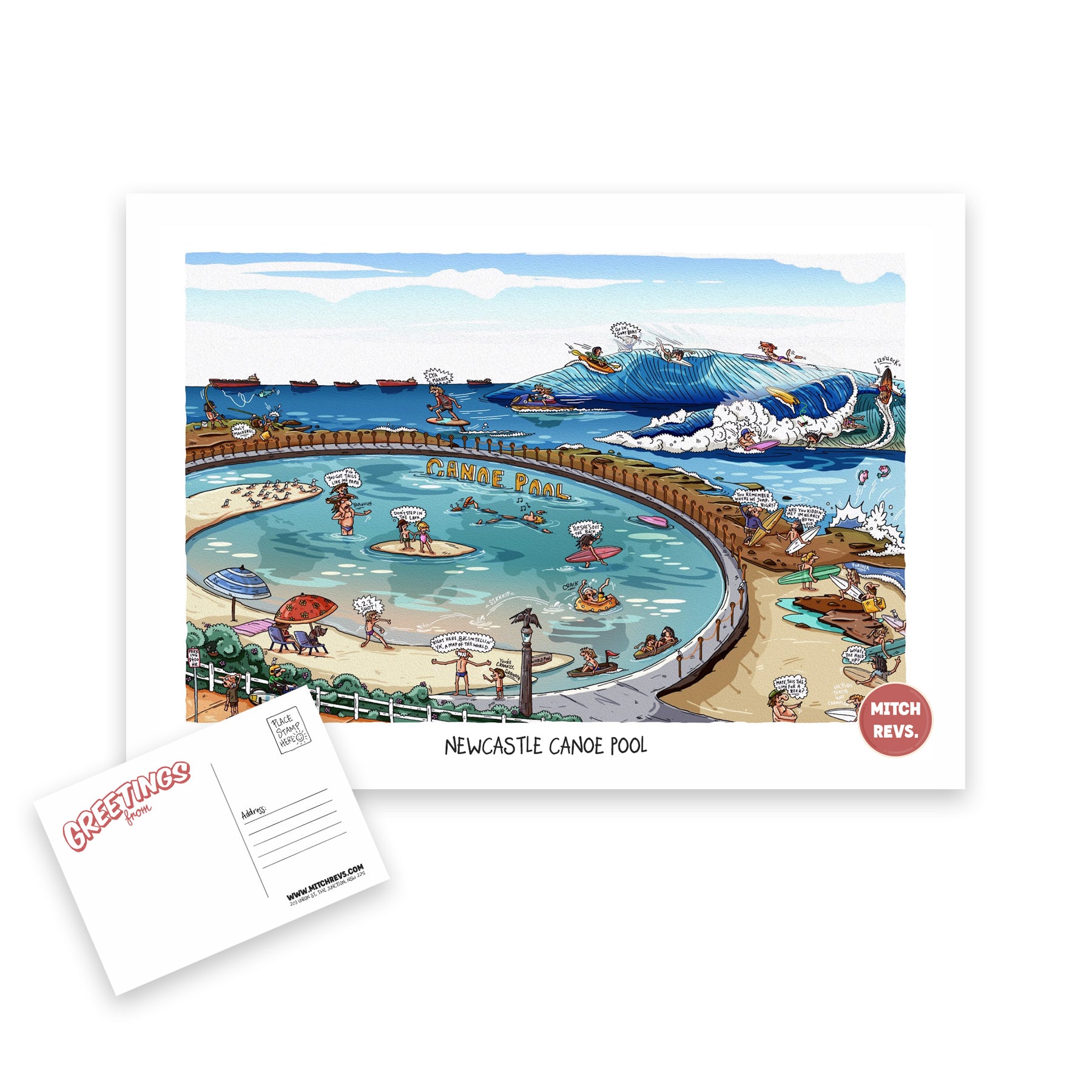 Newcastle Canoe Pool Post Card – Mitch Revs Gallery