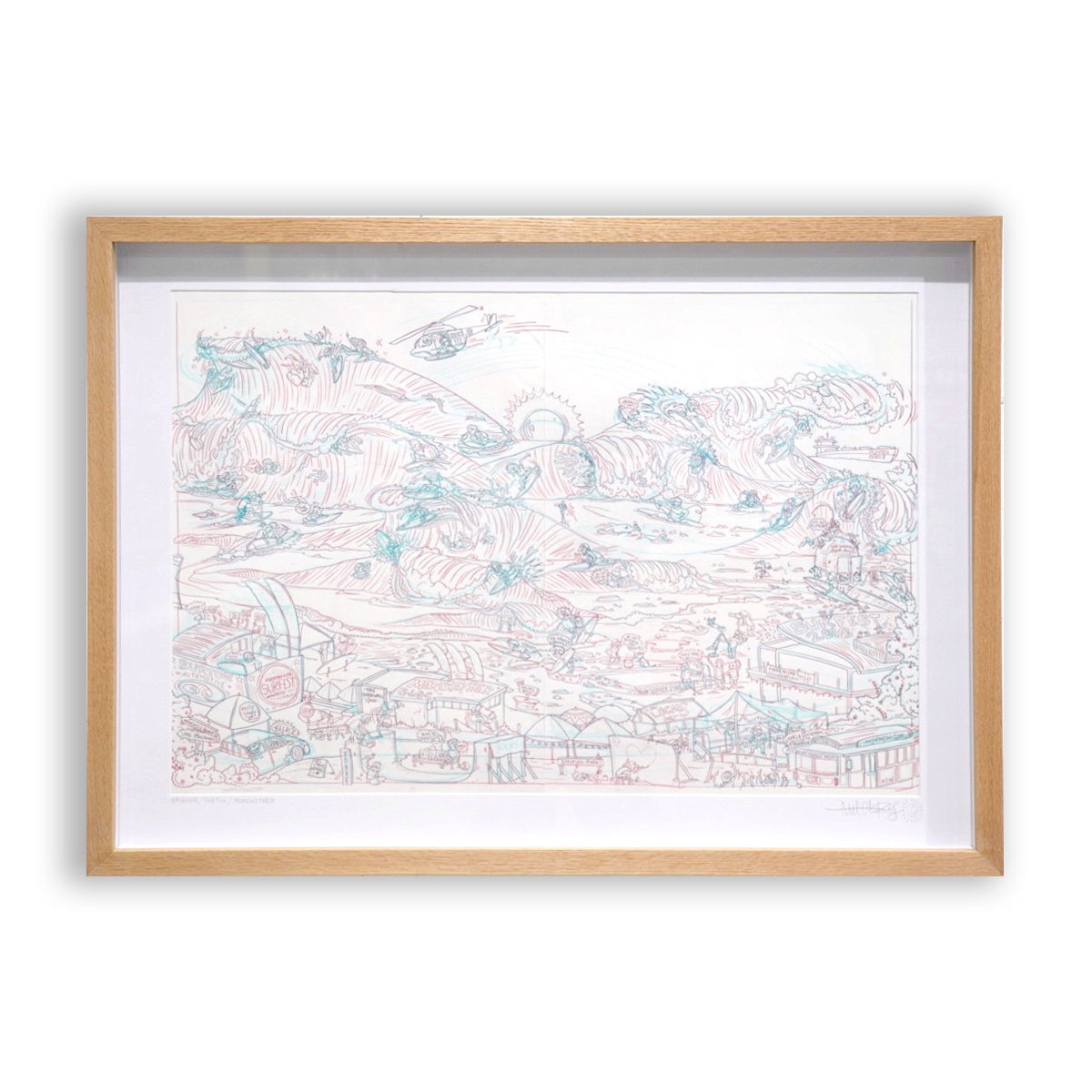 Merewether Beach - Original sketch – Mitch Revs Gallery